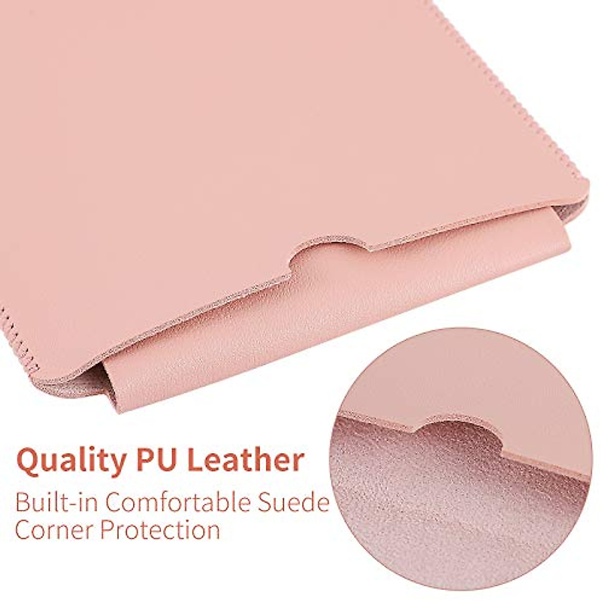 GFANSY PU Leather Keyboard Sleeve for Logitech K380 & Apple Wireless Magic Keyboard A2449 A2450 MLA22LL/A A1644, Travel Sleeve Bag Case, (Not Included Keyboard) PU-Pink