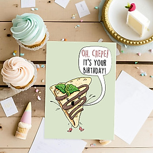 The Letter Bee - Crepe Birthday Card, Food Pun Birthday Card, Funny Birthday Card, Funny Brithday Card for Friends, Happy Birthday Card from Him or Her, Crepe Card, Funny Greeting Card (Crepe)