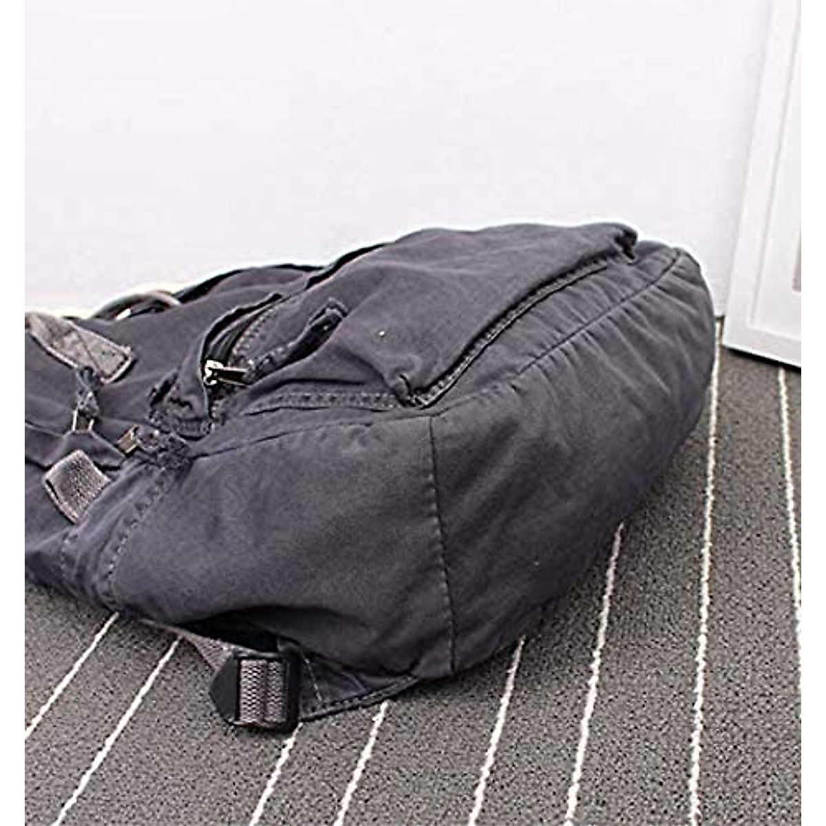 Womens Denim Backpack Purse Teen Girls Casual Style Lightweight Canvas Backpack School Bag Travel Daypack (Navy)