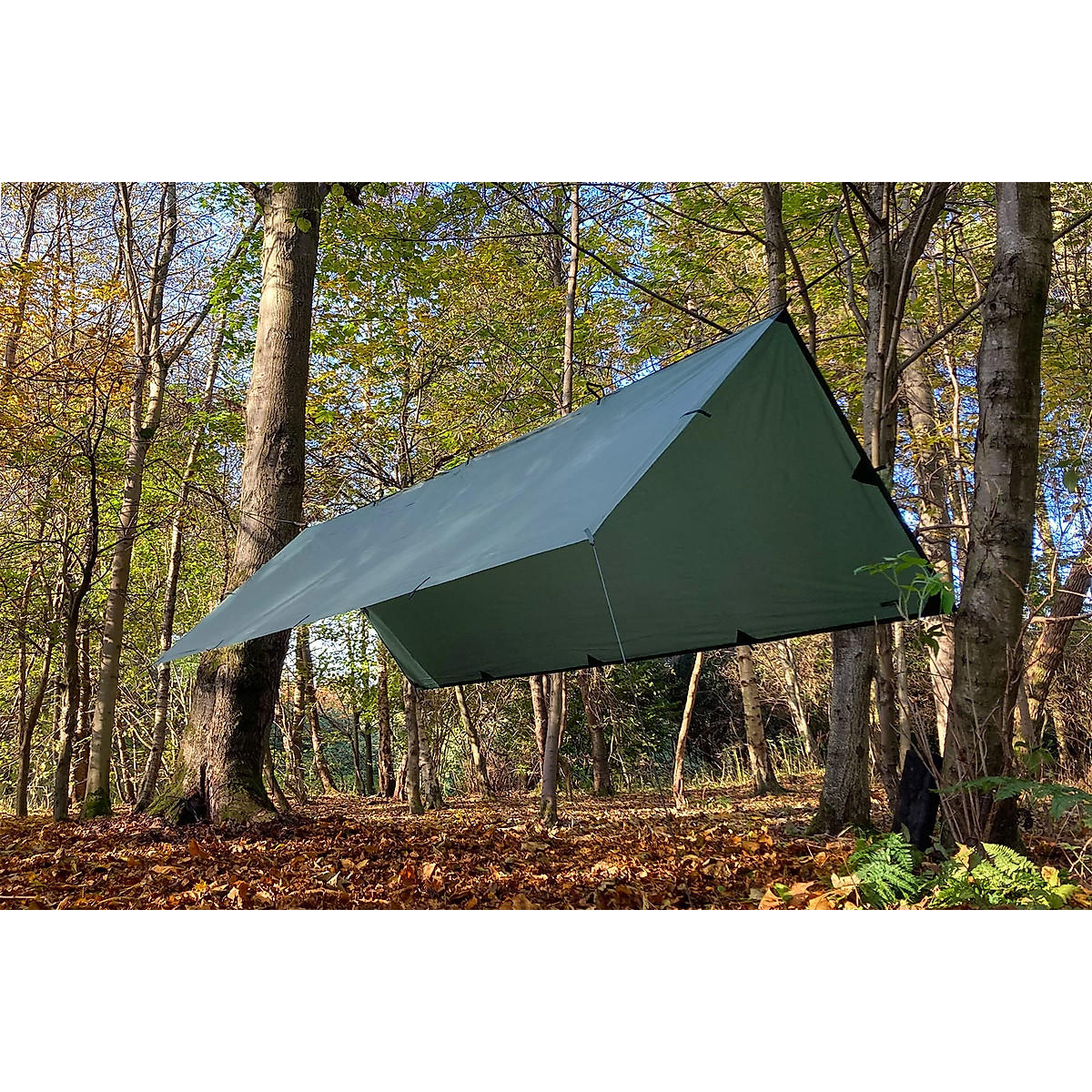 DD Hammocks - DD Tarp XL - Olive Green (15ft x 10ft) - 100% Waterproof Lightweight & Multifunctional Rainfly Extra Large Tarp Tent Shelter for Camping Bushcraft & Hiking Adventure