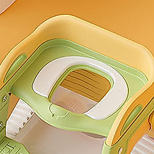 Toddlers Potty Training Multifunction Toilet Seat with Step Stool Ladder Handles Foldable Widen Base Toilet Training Seat Chair for Kids (Light Green)