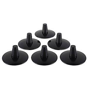 Walfront 6Pcs Bottle Top Stem, 3.15 x 3.15 x 1.57 Glass Beer Bottles Top Holder for Crafts,Wine Bottles Top Stems Base Stand Rubber(Black)