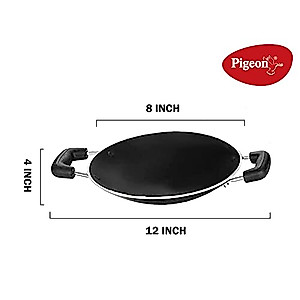 Pigeon Non Stick Appam Pan, 8" Appam Kadai with Stainless Steel Lid, Residue Free Appam Maker for Induction Cooker, Appa Chatty Breakfast Appam Pan Patra, Palappam Maker, Egg Hopper Pan for Omelettes
