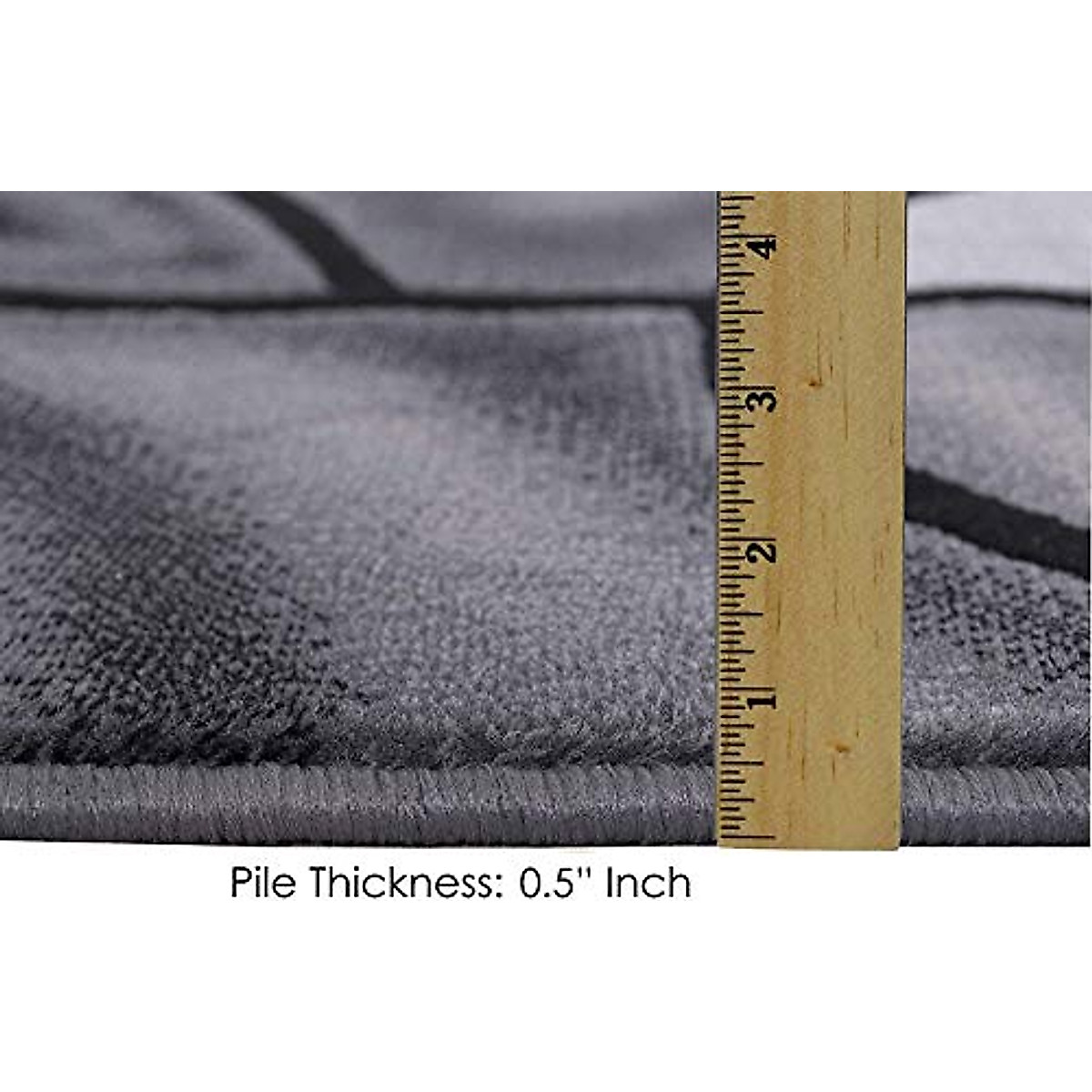 HR Orangish Yellow/Grey/Silver/Black/Abstract Area Rug Modern Contemporary Circles | Bedroom Rug with Wave Design Pattern (5' x 7')