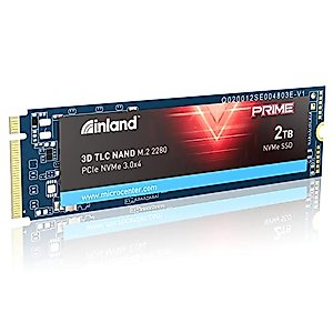 INLAND Prime 2TB NVMe M.2 PCIe Gen3x4 2280 Internal Solid State Drive TLC 3D NAND SSD - Up to 3300 MB/s, 3D NAND, Storage and Memory for Laptop & PC Desktop