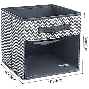 DIMJ Storage Cubes, 12.2 Inch Cube Storage Bins with Front Window, Fabric Baskets for Shelves, Foldable Cube Storage Organizer Bins, Closet Organizers and Storage for Home, Office, 3 Packs