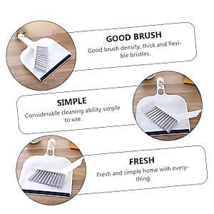 2 Sets Cleaning Brush Pans with Brush Small Sweeping Broom Tabletop Fireplace Straw Soft Broom Mini Pan Living Room Mini Brush Cleaning Broom Shovel Brush Combination Plastic White Outanaya