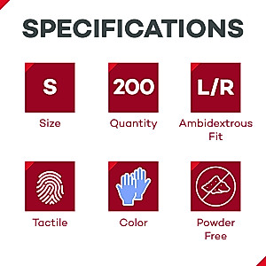 Dealmed Medical Exam Gloves – 200 Count Small Nitrile Gloves, Disposable Gloves, Non-Irritating Latex Free Gloves, Multi-Purpose Use Medical Gloves for a First Aid Kit and Medical Facilities