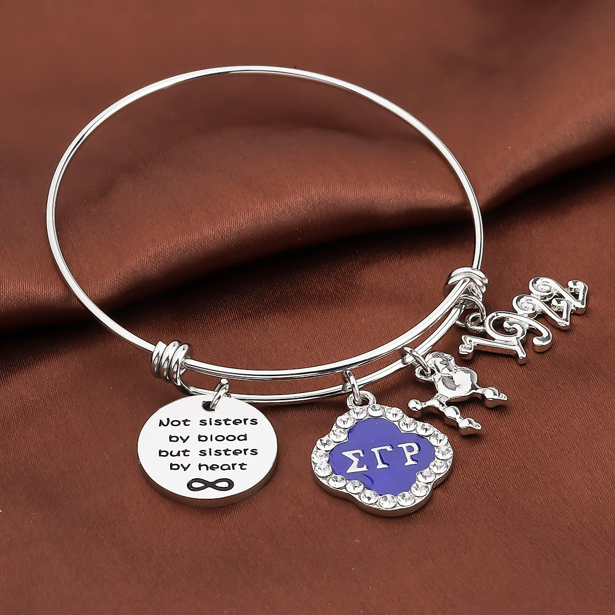 HOLLP 1922 SGR Sorority Jewelry SGR Bracelet Not Sis-ters by Blood But Sis-ters by Heart Bracelet Sis-ter Gift for Sorority Women(Bracelet-2)