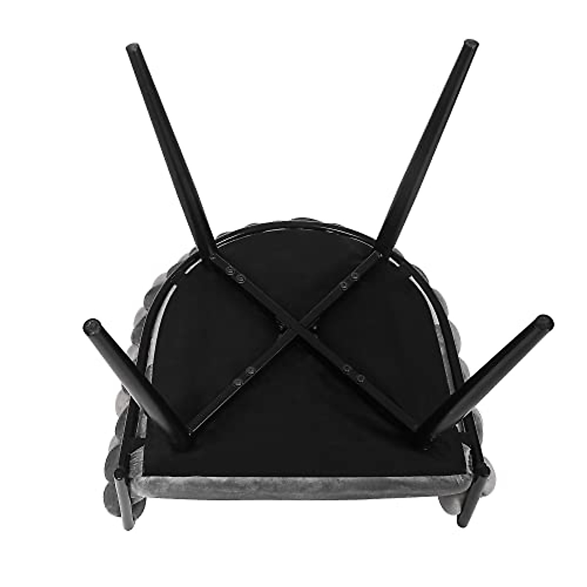 Adeco Velvet Dining Set of 2, Modern Accent Arm Living Room Black Metal Legs, Upholstered Leisure Chair with Hand Woven Backrest for Kitchen Side Table, Grey