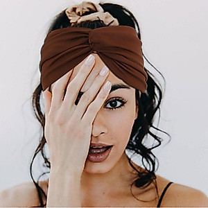 GORTIN Headbands for Women Wide Boho Headband Leopard Head Wraps Twist Turban Hair Bands Stretch Head Band Hair Accessories Pack of 4 (B-Fashion Tie-dye)