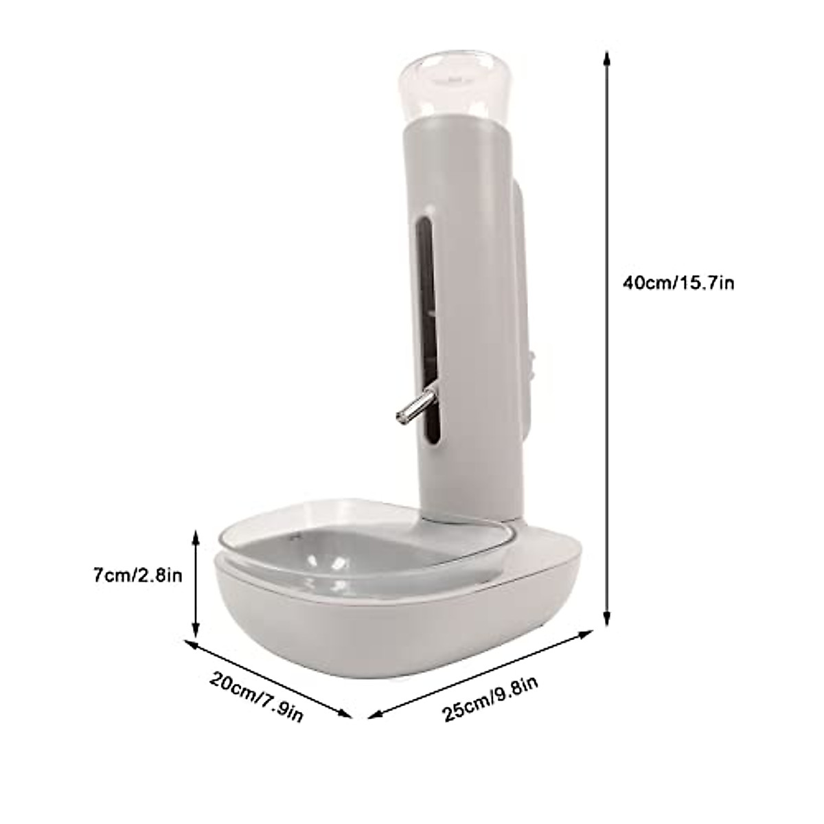 Pet Standing Water Dispenser 680ml, Automatic Detachable Pet Drinking Feeder Cat Dog Standing Bowl Automatic Feeding Water Height Adjustable Drinking Bottle Feeder for Small Cats Dogs