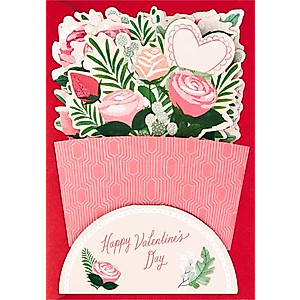 Hallmark Paper Wonder Pop Up Valentines Day Card, Displayable Bouquet (Happy Heart)
