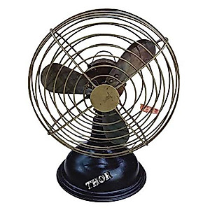 THOR INSTRUMENTS Collectible Design Antique Brass Working Table Mini Fan Nautical Desk Decor 6" tall Rustic Vintage Home Decor Gifts