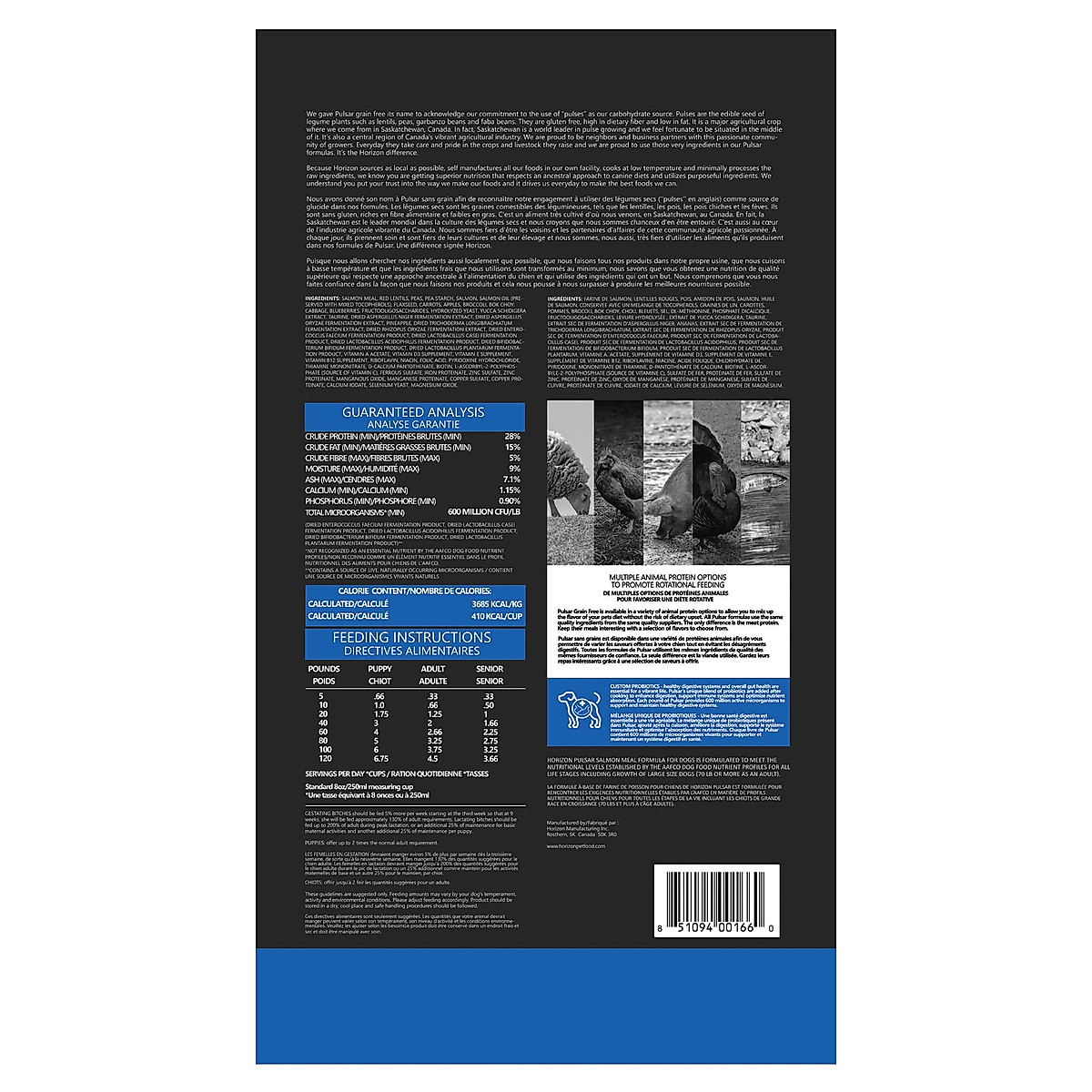 Horizon Pet Nutrition Pulsar Grain Free, Non GMO, Meat Dense All Life Stage Dry Dog Food, 25 lb, (HRN-012)