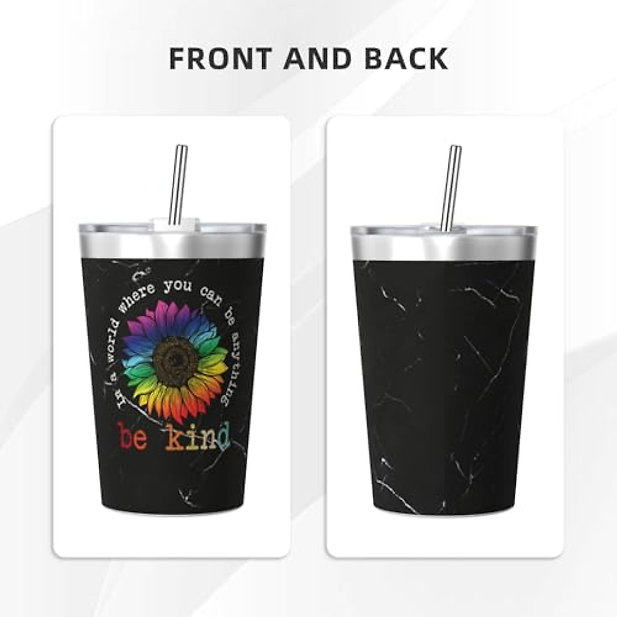 Gay Pride Stuff LGBTQ Accessories Gifts For Women Men 12oz Insulated Stainless Steel Tumbler Coffee Tumbler with Lid and Straw Double Wall Vacuum Travel Mug Tumbler Cup-E