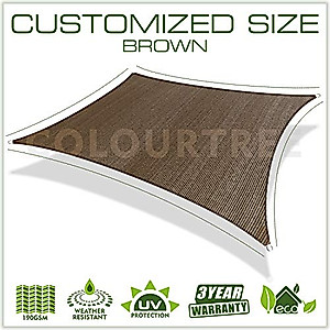 ColourTree 8' x 12' Brown Rectangle Sun Shade Sail Canopy Awning Shelter Fabric Cloth Screen - UV Block UV Resistant Heavy Duty Commercial Grade - Outdoor Patio Carport - (We Make Custom Size)