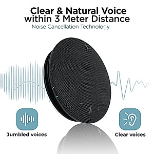 INNOTRIK Bluetooth Conference Speaker with Microphone | 360-Degree Voice Pickup & Noise Canceling Conference Room Omnidirectional Microphone | USB Conference Microphone Bluetooth Speakerphone