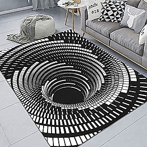 D-GROEE 3D Vortex Optical Illusion Rug, Realistic Door Mat Area Rugs Delicate Edging Polyester Anti-Slip Visual Door Ground Pad Anti-Fatigue Floor Mat for Living Room, Entrance, Lounge - 40 * 60cm D