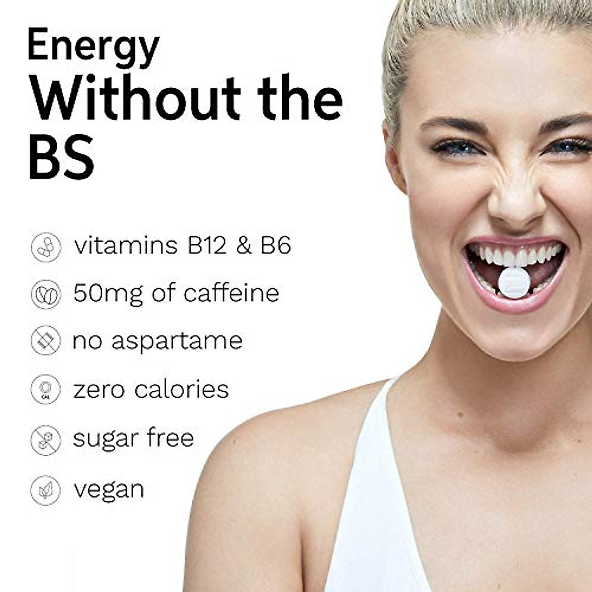 ZENERGY Energy Gum, 50mg of Caffeine Per Piece with B6 and B12 Vitamins, 0 Calories, Sugar and Gluten Free, Non GMO, Vegan and Aspartame Free, Mint Flavour, 8-Count Boxes (Pack of 3)