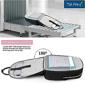 YAMTION Black Backpack for Women and Teen Girls,School Backpack TSA Laptop Bookbag with USB for College University Business Work Travel