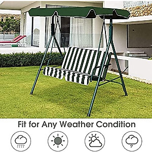 KFJZGZZ Swing Canopy Top Cover Replacement Canopy, 2 and 3 Seater Swing Replacement Top Cover for Garden Outdoor Waterproof, UV Block Replacement Canopy for Swing Seat (Top Cover +Chair Cover)
