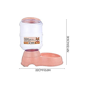 PATKAW Automatic Pet Feeders Water Dispenser 3.8L Auto Cat Dog Water Drinking Bowl Gravity Water Food Bowls Pet Feeding Tray Water Dispenser for Puppy Pink