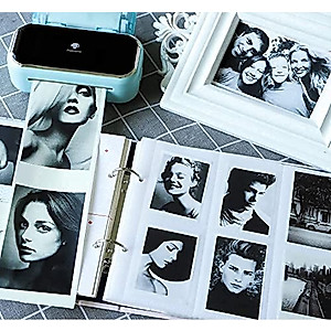 Phomemo M03 Pocket Printer- Portable Printer Photo Printer with 3 Roll 3 Inch Black on White, 77mm x 3.5m, 3 Inch X 11.5 ft, Compatible with iOS + Android for Photos, Journalist, Work, Plan-(Green)