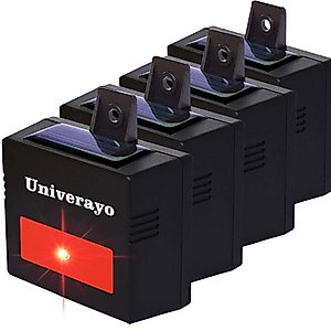 Univerayo Solar Powered Animal Repellent Deer Repellent Devices Predator Control Light Coyote Deterrent Repel Skunk Fox Rabbit Raccoon at Night Coyote Repellent for Yard Garden Chicken Coop 4 Pack