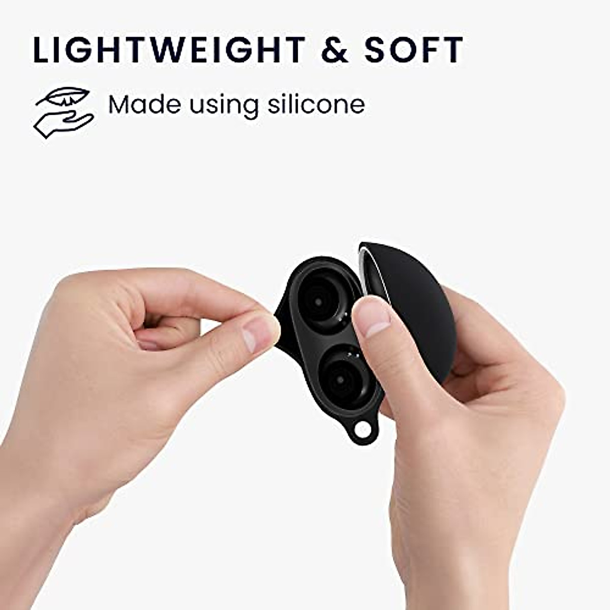kwmobile Silicone Case Compatible with Google Pixel Buds Pro - Case Soft Cover - Don't Touch My Headphones White/Black/Black