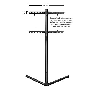 ynVISION.DESIGN Modern Studio TV Floor Stand, Mount & Easel with Adjustable and Swiveling Viewing Angle 49-70 inch (Chrome)