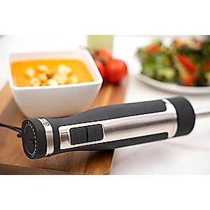 Blendtec Immersion Blender - Handheld Stick Blender, Whisk, and Food Processor - Includes 3 Attachments, 20 oz BPA-Free Jar, and Storage Tray - Stainless Steel