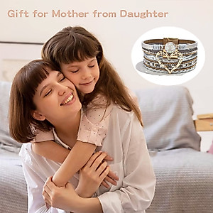 Long tiantian Bracelets for Women Trendy Stackable Leather Wrap Heart Bracelet Boho Jewelry s for Women