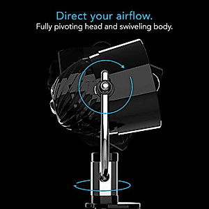 Vornado PIVOTC Personal Air Circulator Fan with Multi-Surface Clip, Black (CR1-0387-06)