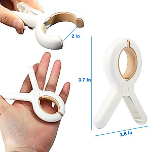 PAMISO 12 PCS Beach Towel Clip, Cloth Pins, Quilt Drying Clip, Plastic Clothespins, Strong Grip Holder to Dry Laundry on Clothesline and Hanging Rack(Small)