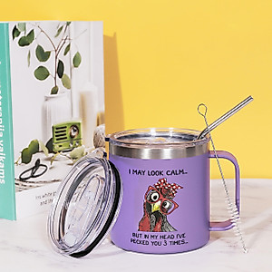 Funny Gifts For Men Women - Birthday,14 Oz Stainless Steel Coffee Mug,For Friends,Dad, Mom, Co-Worker, Teacher Gift -Fun Gift For Father's Day, Mother's Day, Valentine's Day and Christmas (Purple)