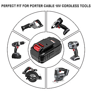KINGTIANLE Battery for Porter Cable PC18B: Replacement Drill Batteries PCC489N Volt Tools Charger PCMVC 18V Ni-MH 5.0Ah 2 Packs