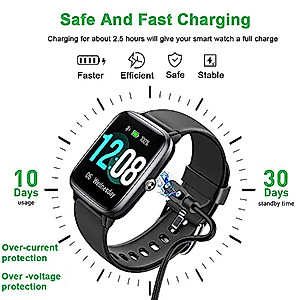 Nicempty VeryFit Smart Watch Charger USB Magnetic Smartwatch Replacement Charging Cable Cord (2 Pack)