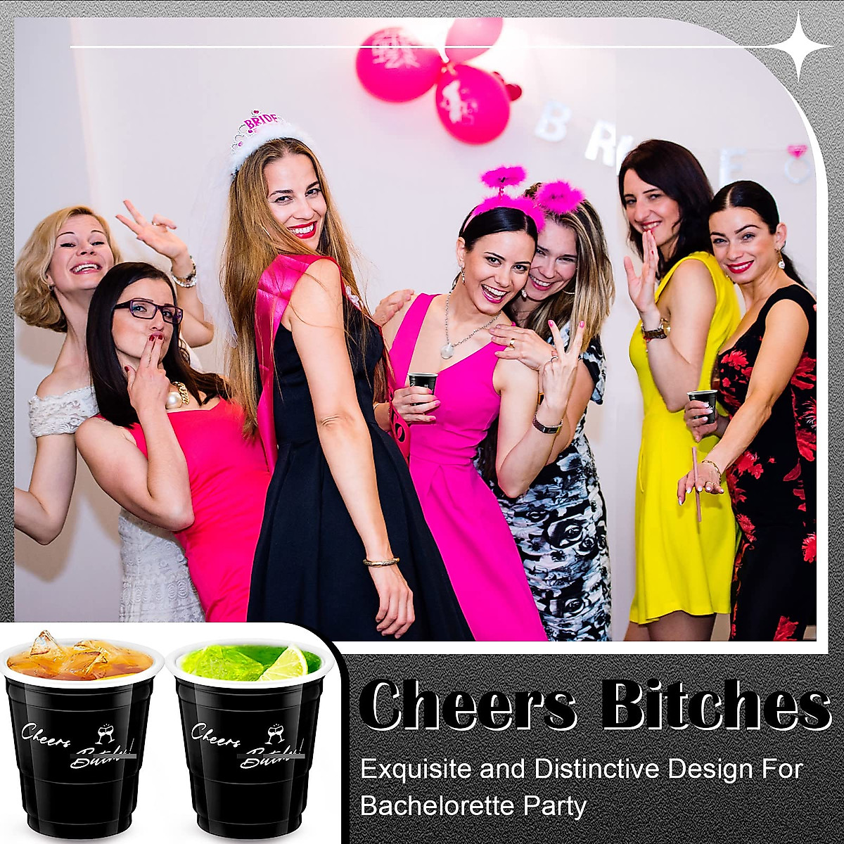 Lounsweer 100 Pcs Plastic Glasses Cups 2 oz Disposable Cups Mini Party Plastic Glasses for Bachelorette Birthday Tasting Serving Samples Cups (Black)