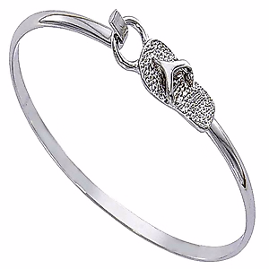 Cape Cod Jewelry-CCJ Flip Flop Bracelet Latch Cuff - Silver-Tone 8.0