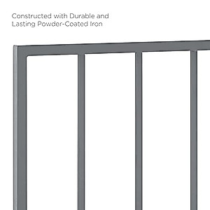 Modway Tatum Modern Farmhouse Metal King Headboard in Gray