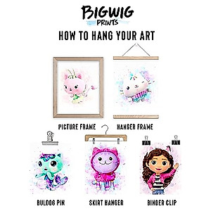 BigWigPrints Gabby Dollhouse Poster - Gabby Dollhouse Room Decor, Party Decorations, Birthday Decorations, Girls Bedroom Wall Decor, Kids Room Wall Art, Cartoon Characters - Unframed Set of 6 (8x10")