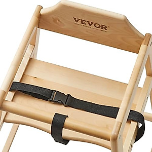 VEVOR Wooden Double Solid Wood Feeding, Eat & Grow Portable High, Easy to Clean Baby Booster Seat, Compact Toddler Chair, Natural