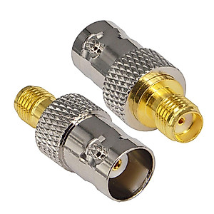 onelinkmore SMA to BNC Digikey Coax Adapters Connection BNC Female to SMA Female Coax Antenna Connector for SDR CCTV Camera Scanner Two Way Handheld Radios, Scanner, Icom Receiver Amateur Pack of 2