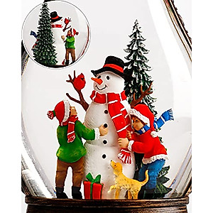 Snow Globe Snowman Christmas Decorations Indoor Ornament, Glittering Lantern Swirling,Home Decor Gifts with Musical ,Battery or USB Powered