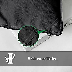DREAMHOUR Bamboo Fiber Comforter Queen Size,Black Ultra Soft Breathable Plush Duvet Insert All Season Machine Washable,8 Corner Tabs 90X90 Inches