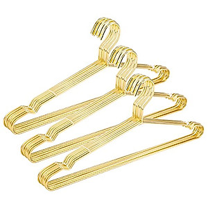 Jetdio 17.7" Strong Metal Wire Hangers Clothes Hangers, Coat Hanger, Standard Suit Hangers, Ideal for Everyday Use, 30 Pack, Gold