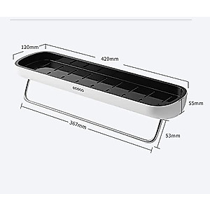 Guanniao Floating Shelves Bathroom Shelf Organizer Wall Mounted Shampoo Spices Shower Storage Rack Holder Bathroom Accessories (Fashion black)