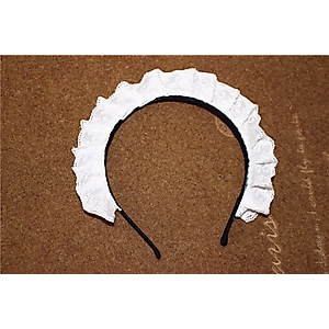 MAYSONG Women's Maid Cosplay Hair Hoop Gothic Headband white
