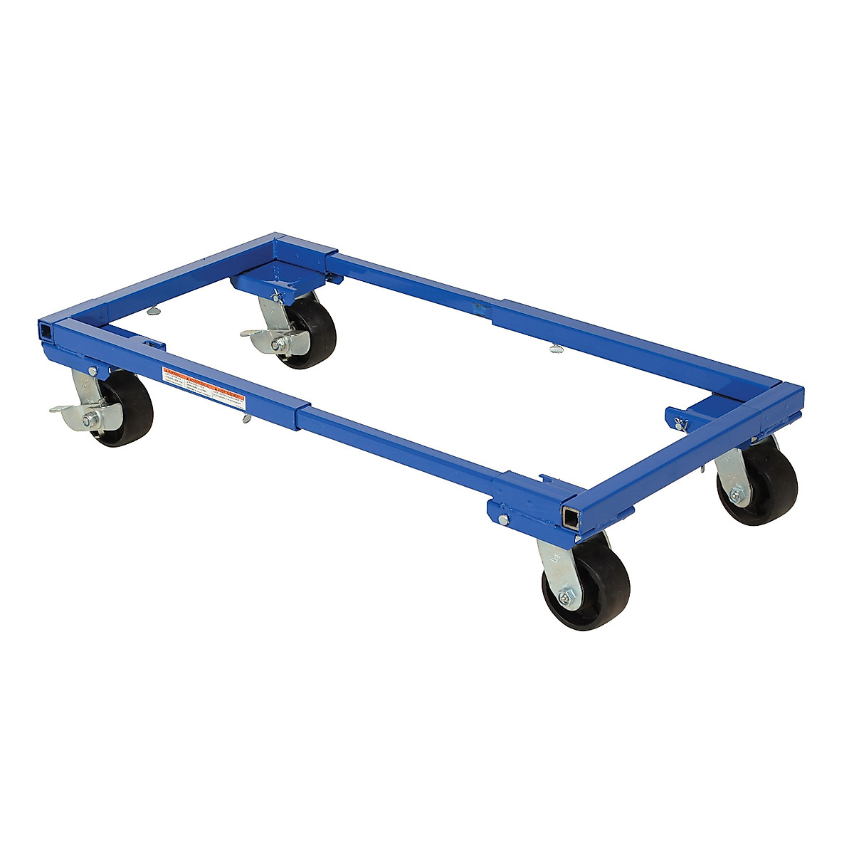 Vestil ATD-1622-4 Steel Adjustable Tote Dolly with 4" Casters, 2000 lbs Capacity, Maximum Usable 34" Length x 24" Width